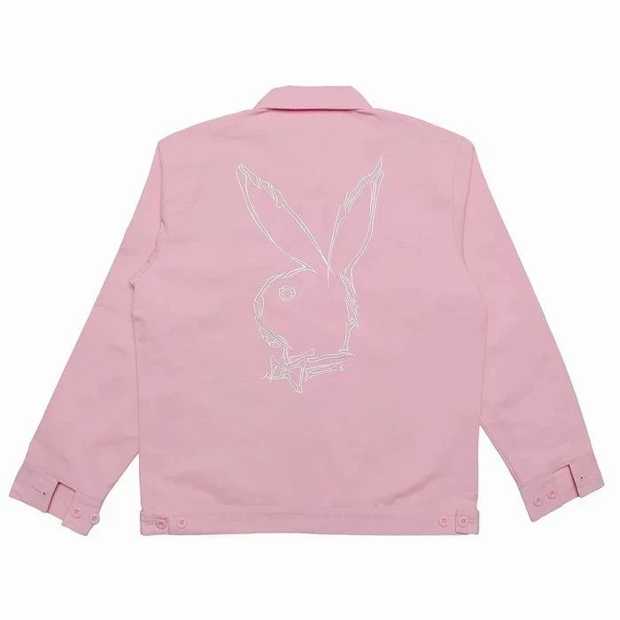 Revenge Revenge x Playboy Pink Embroidered Work Jacket | Grailed