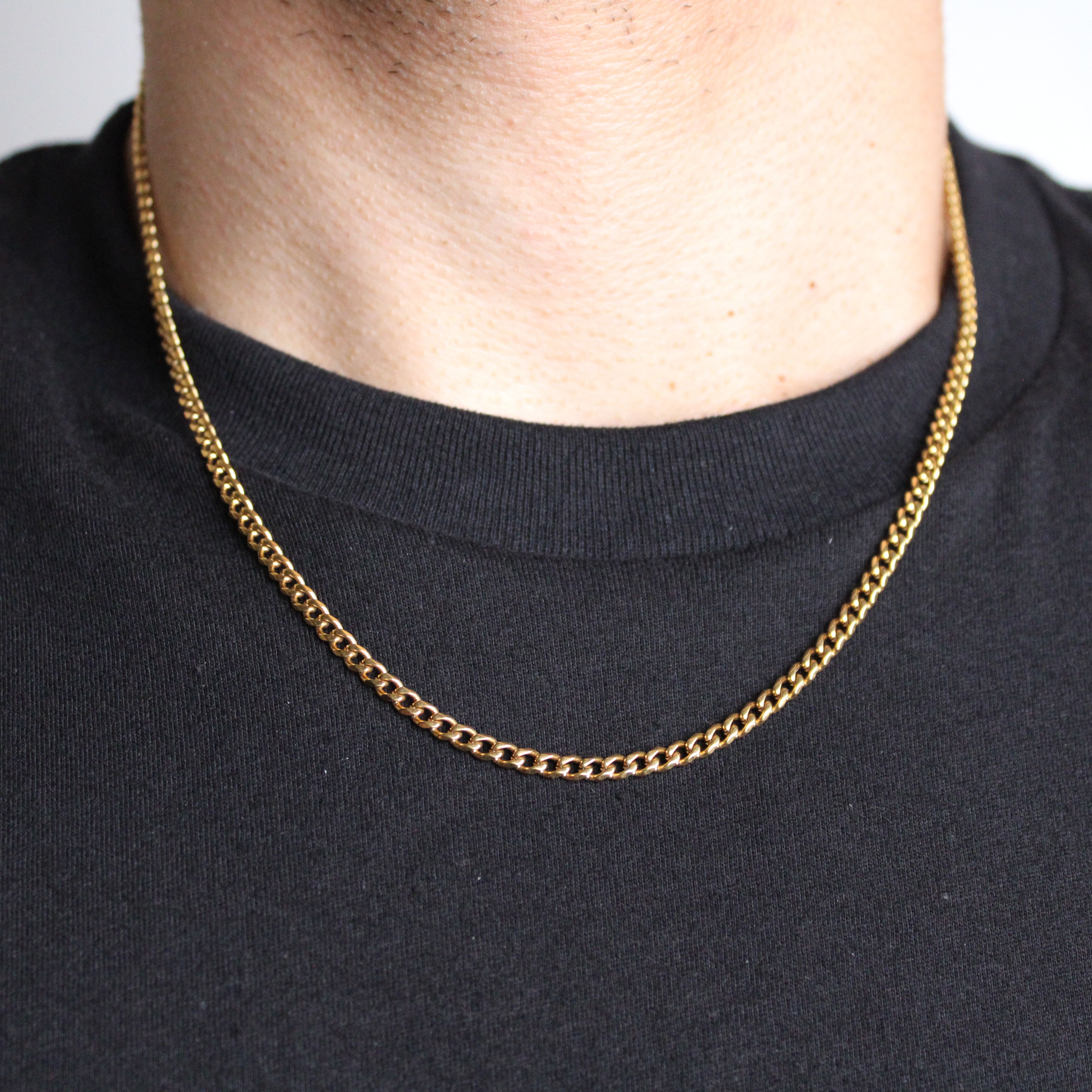 Vintage Gold 3mm Cuban Link Chain Necklace 18"-24" | Grailed