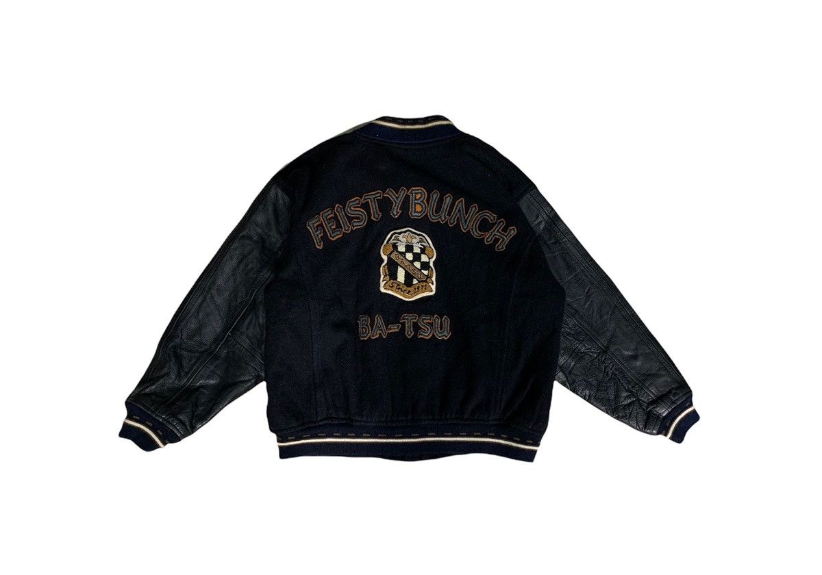 Japanese Brand Rare Vintage Ba-tsu Leather Varsity Jacket | Grailed