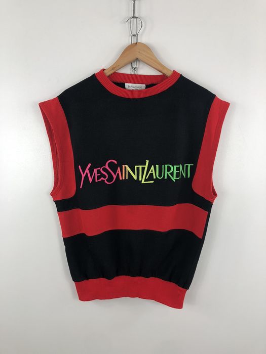 Vintage Vintage Yves Saint Laurent Big Logo YSL Vest 90s Rare Grail ...