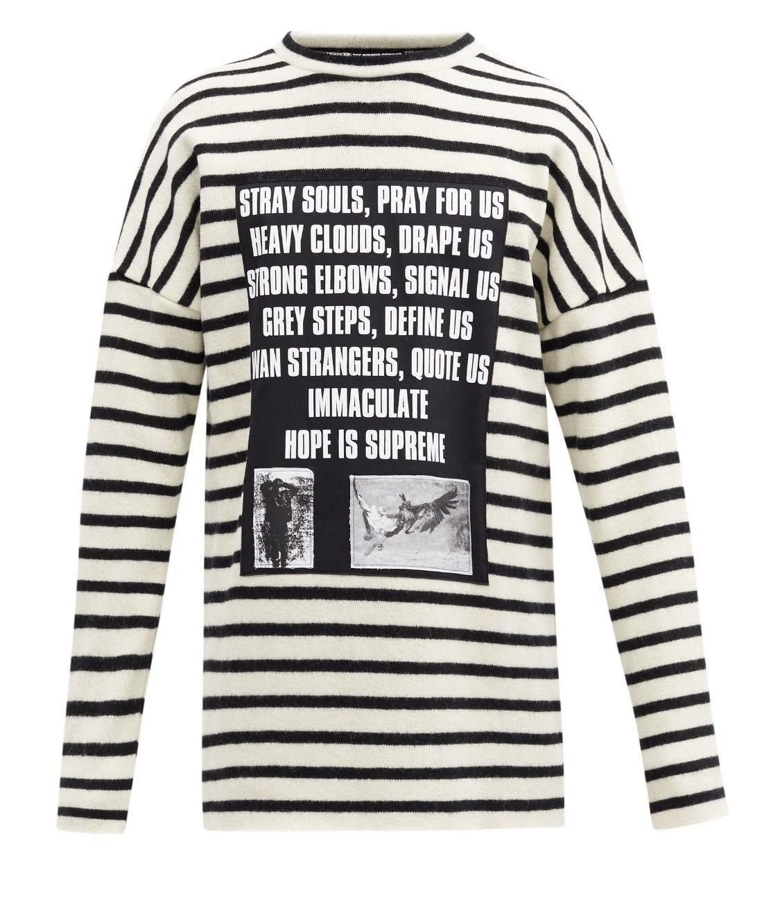 Raf Simons Raf Simons Archive Redux SS02 Poem-Panel Striped Sweater ...