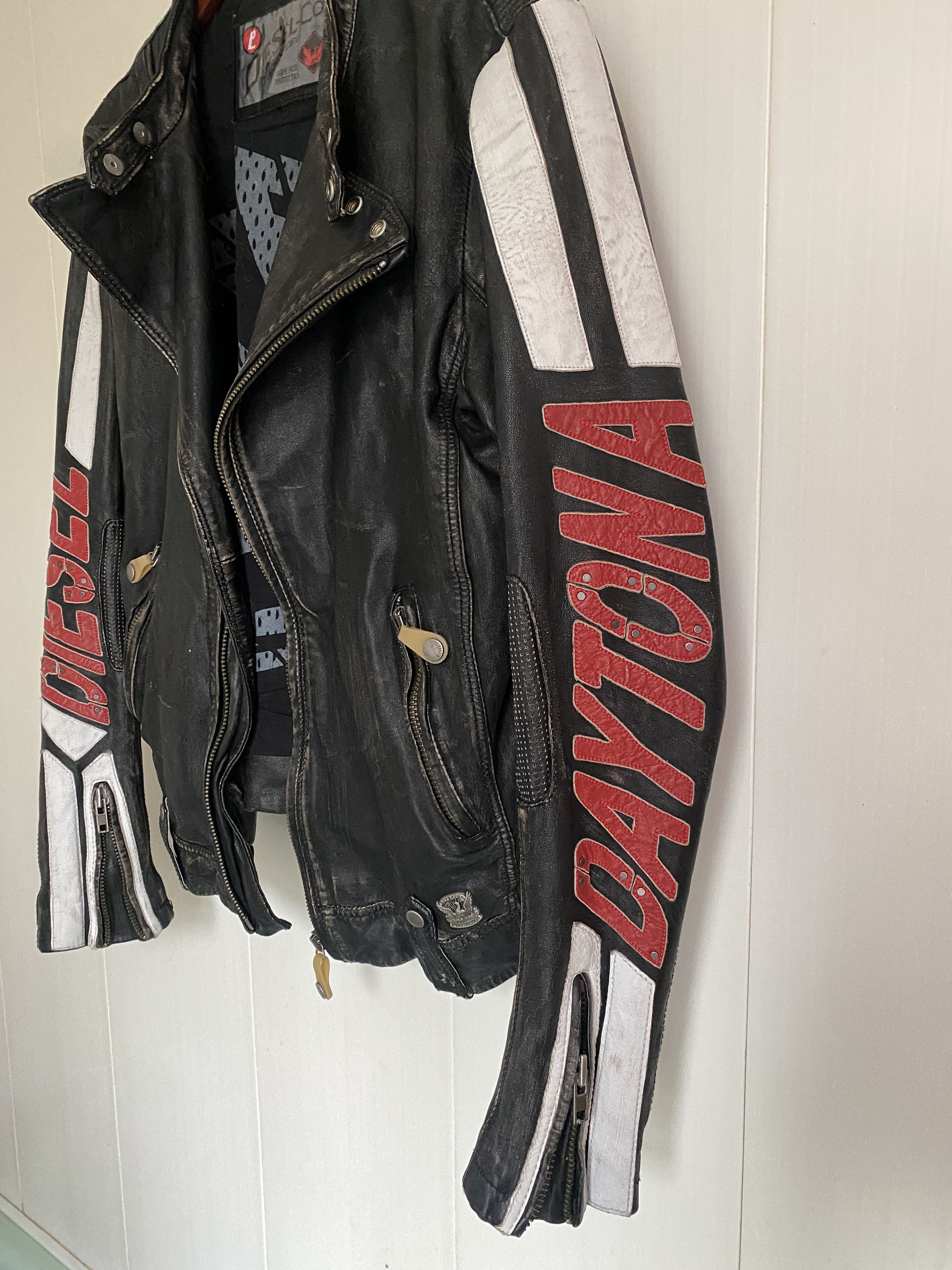Diesel × Leather Jacket × Vintage Rare💥Diesel Daytona Fla Vintage ...