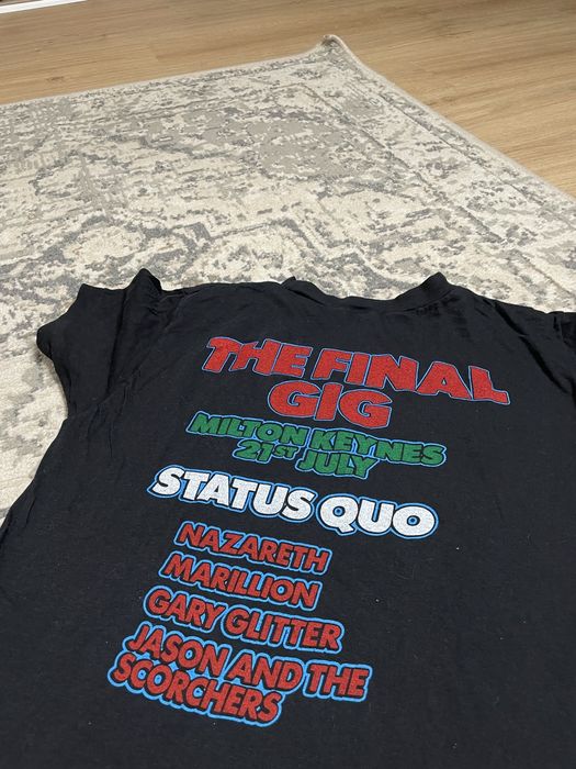 Vintage Vintage Black T-Shirt Tee Status Quo 1984 | Grailed