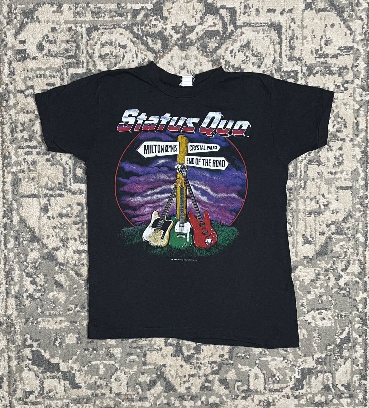 Band Tees × Streetwear × Vintage Vintage Black T-Shirt Tee Status Quo ...