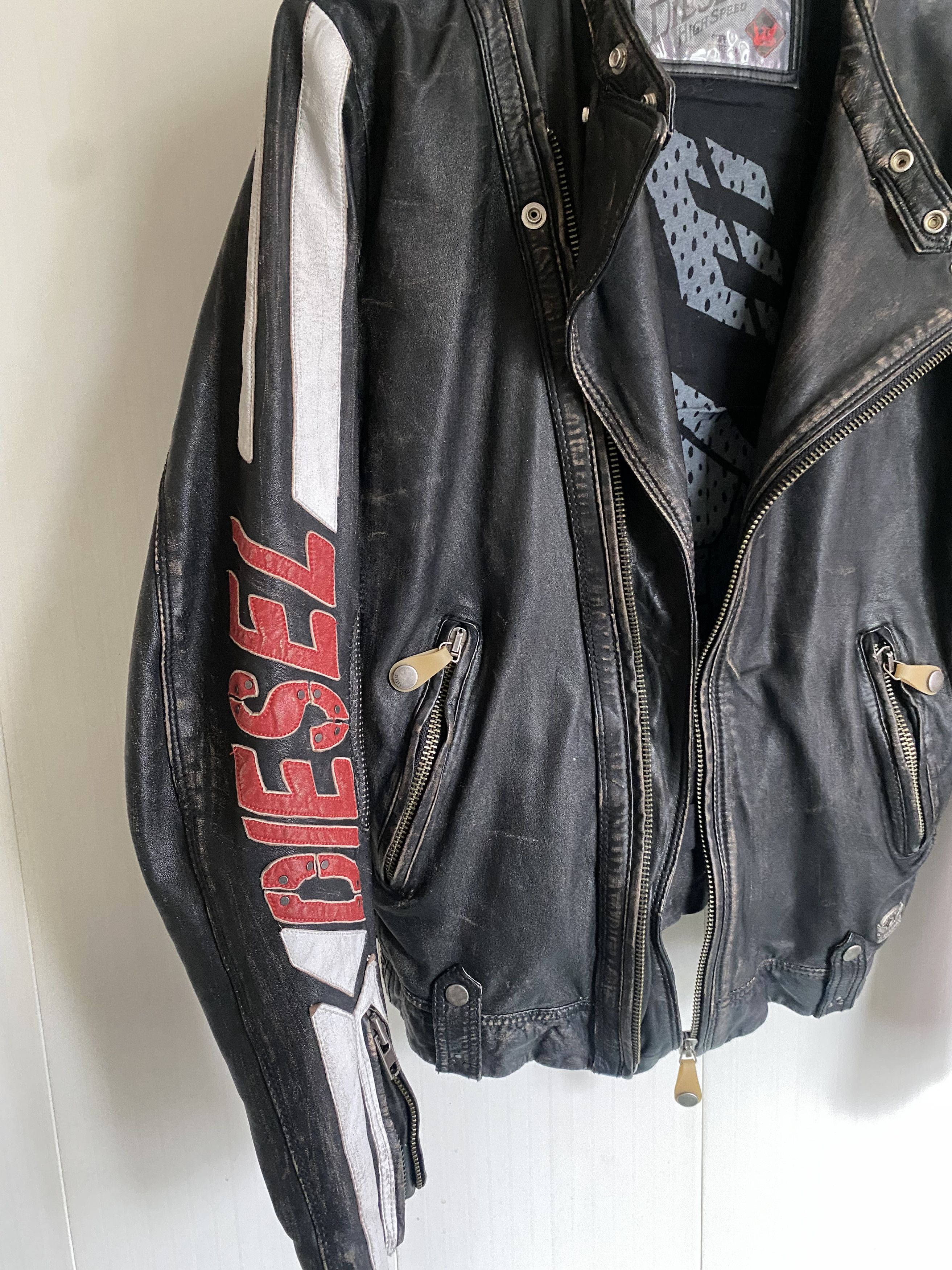 Diesel × Leather Jacket × Vintage Rare💥Diesel Daytona Fla Vintage ...
