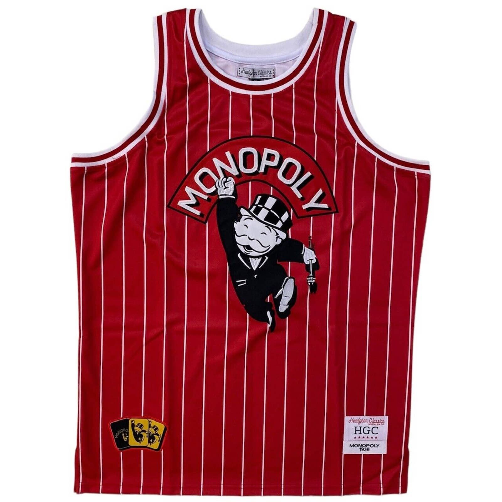 Custom Monopoly Men Headgear Classics Embroidered Basketball Jersey ...