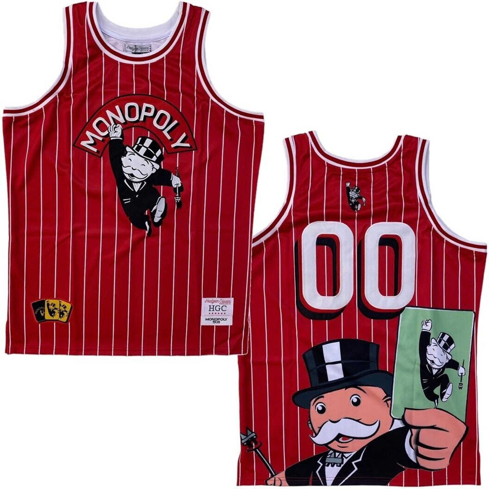 Custom Monopoly Men Headgear Classics Embroidered Basketball Jersey ...