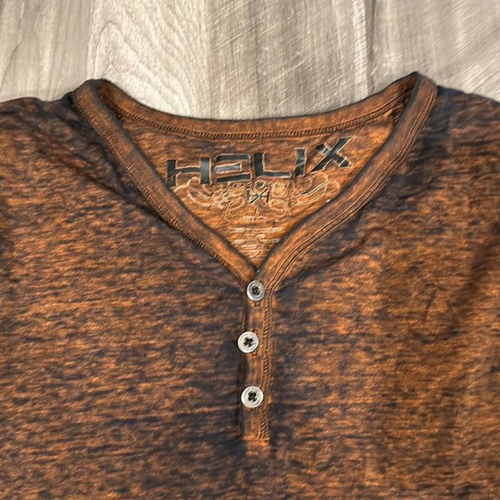 Helix Helix Long Sleeve Sheer Henley Tee | Grailed