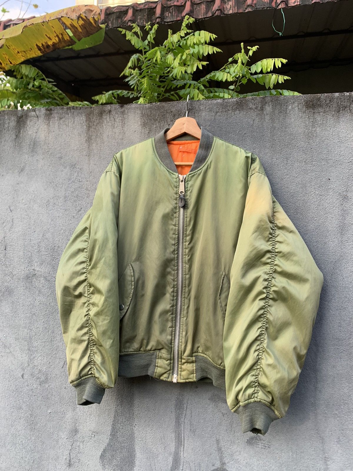 Japanese Brand × Vintage 👹LAST👹VINTAGE THRASHED MA-1 MAN INTERMEDIATE BOMBER JACKET | Grailed