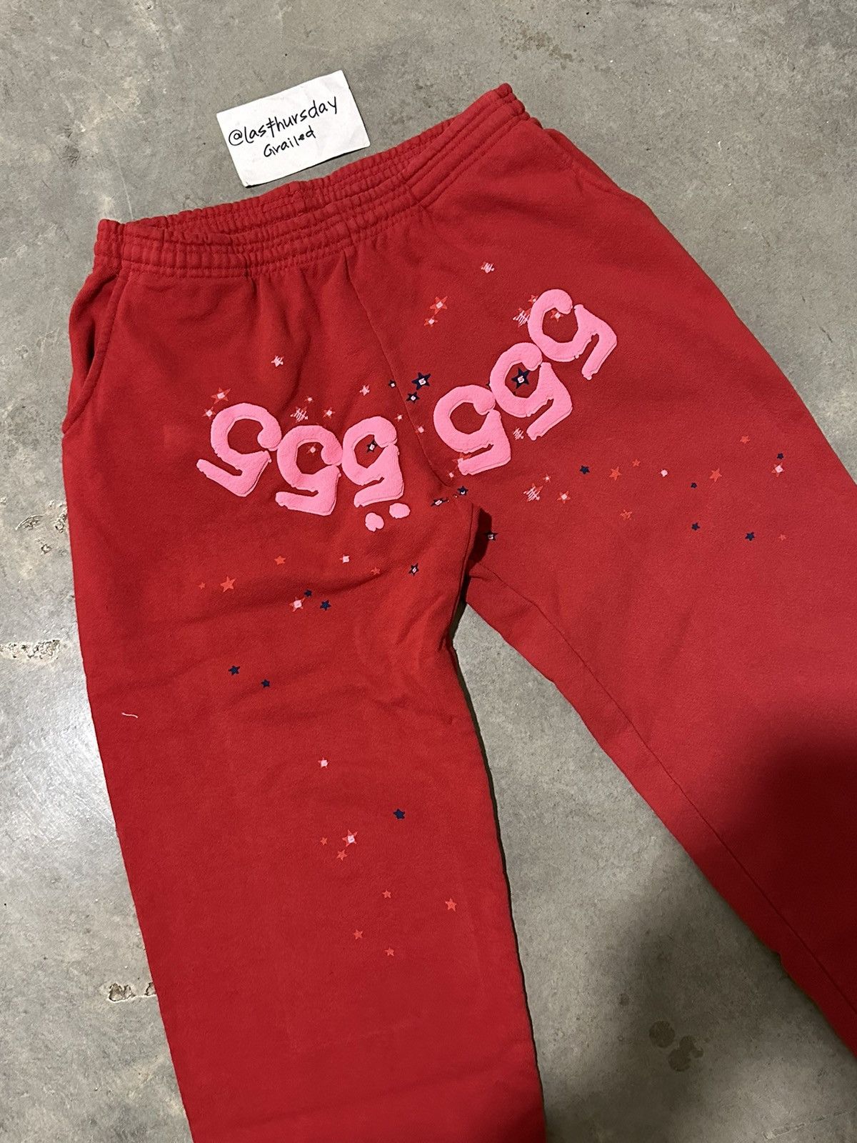 Spider Worldwide Spider Worldwide 555 Angel Number Sweatpants Red Large ...