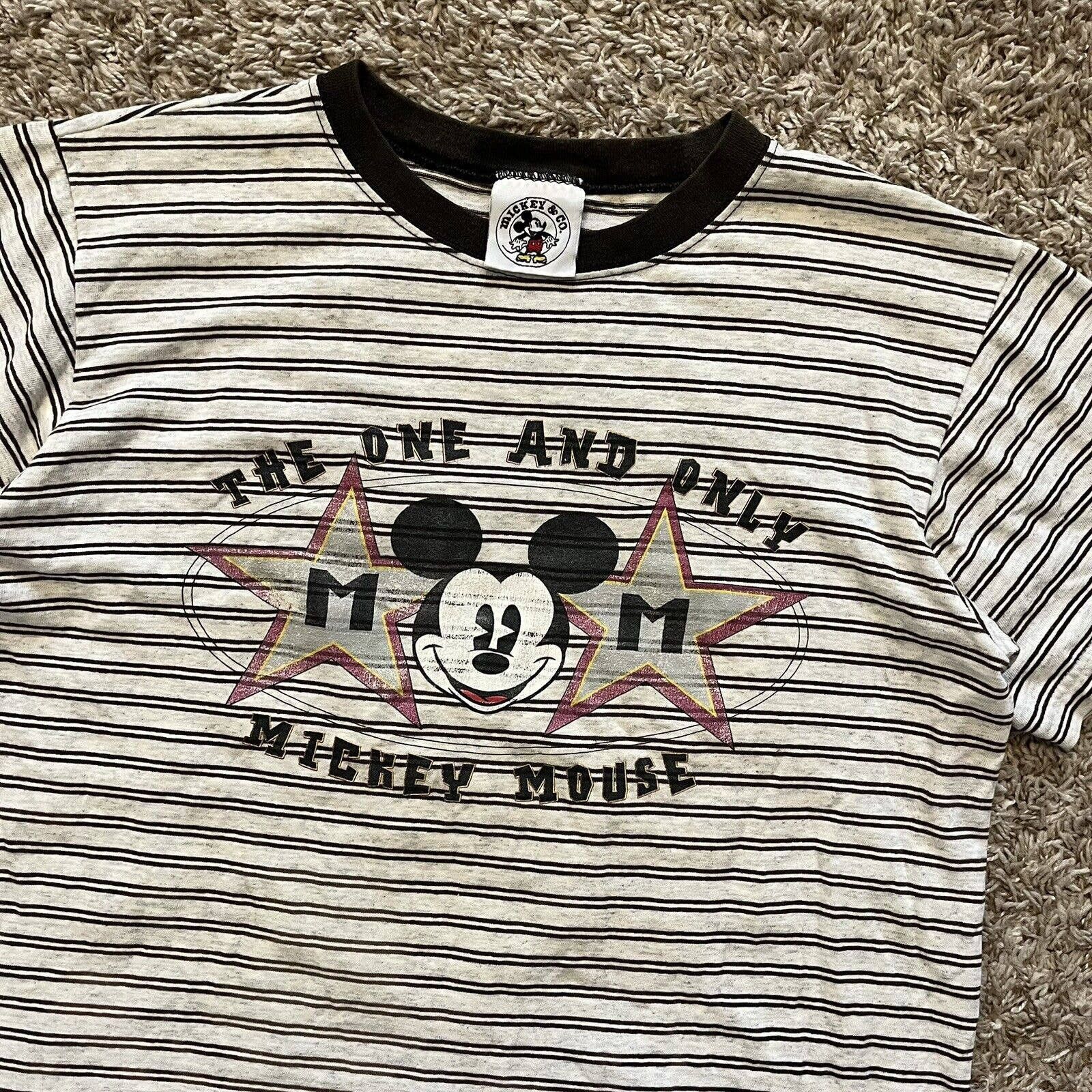 Vintage 90s The One And Only Mickey Mouse Striped Tee Shirt | Grailed