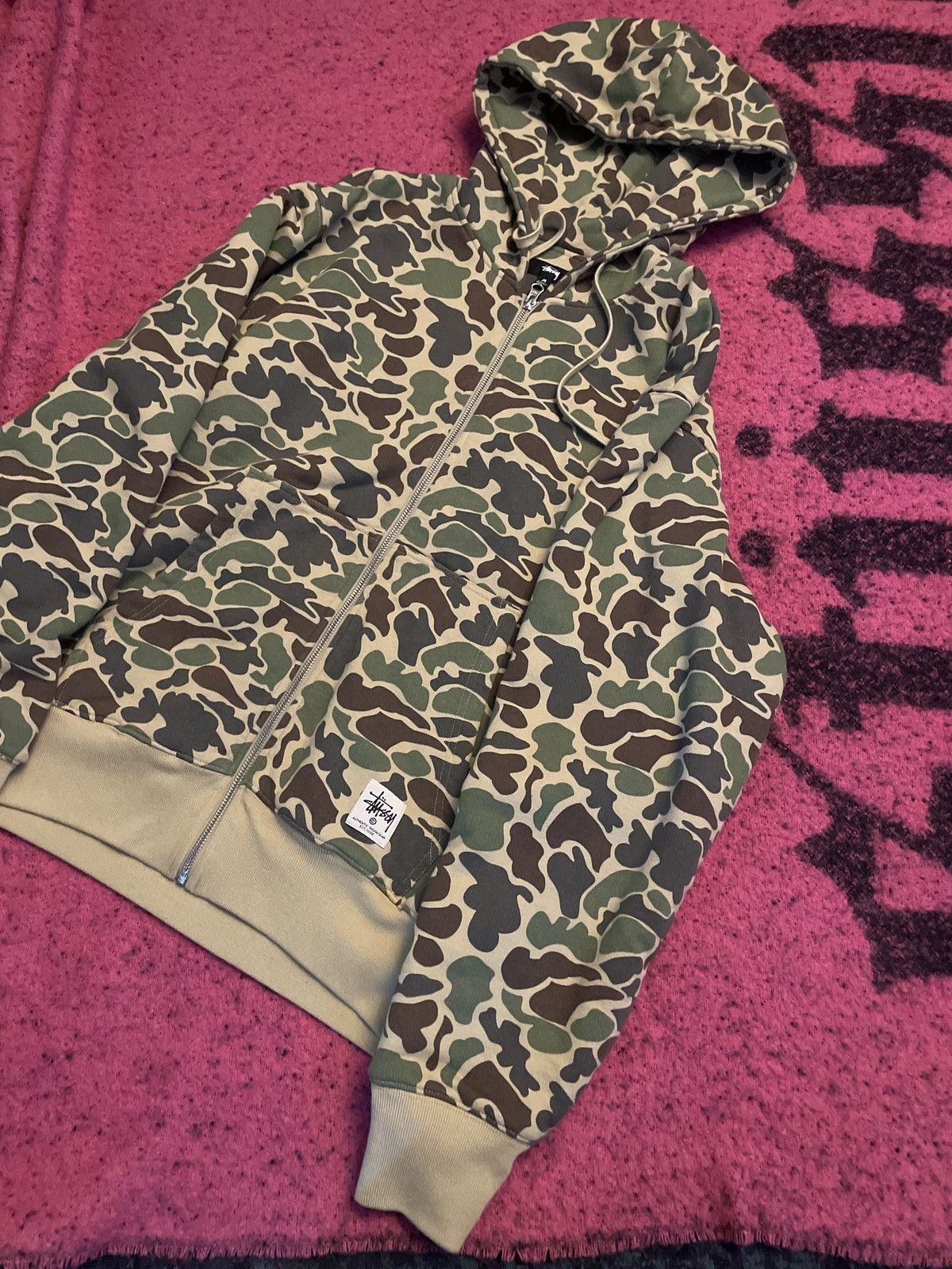 Stussy Stussy Camo Double Face Zip Hoodie | Grailed