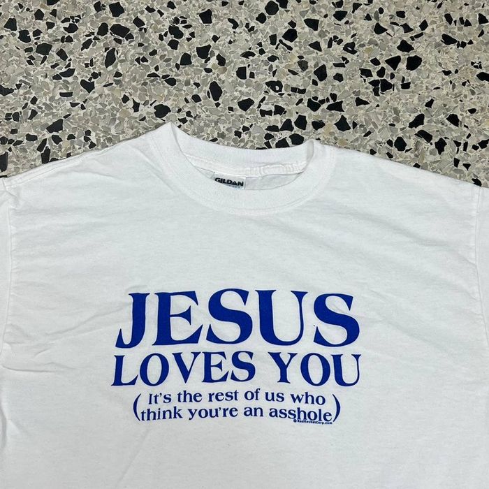 Vintage VINTAGE Y2K JESUS LOVES YOU TEE | Grailed