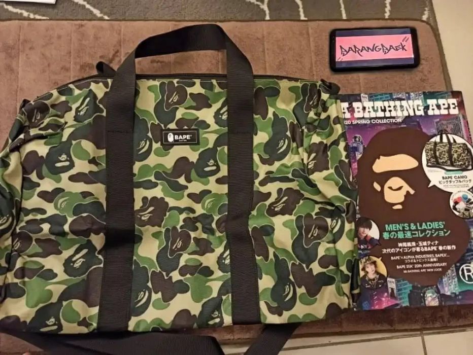 Bape ABATHINGAPE CAMO DUFFLE BAG | Grailed