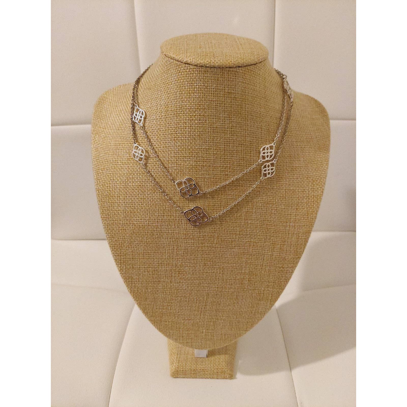 Chaps Vintage Chaps Silver Tone Flower Shapes Chain 32" Necklace | Grailed