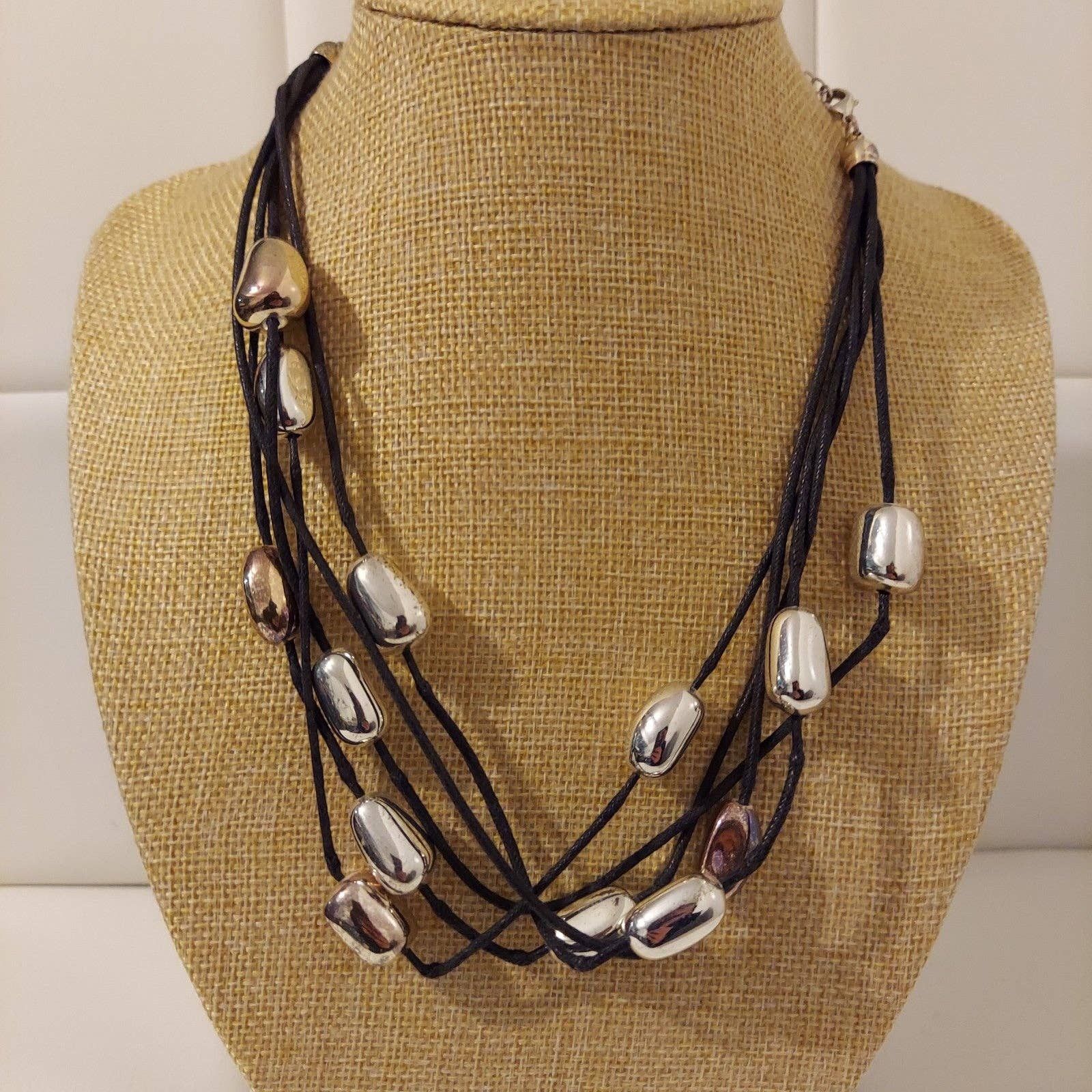 Vintage Vintage Avon NR Silver Tone & Black Cord 16" Necklace | Grailed