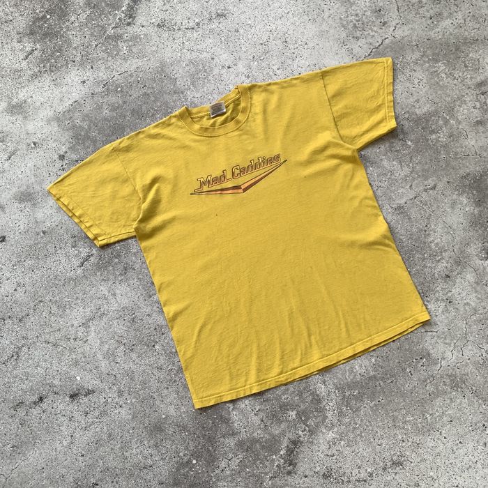 Vintage Vintage Mad Caddies 90s Yellow Graphic Rock Band Tee Shirt M ...