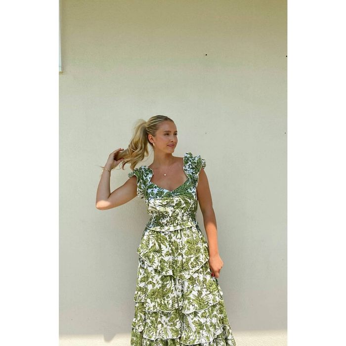 Anna Cate Alex Midi Dress In Green Leaf | Grailed