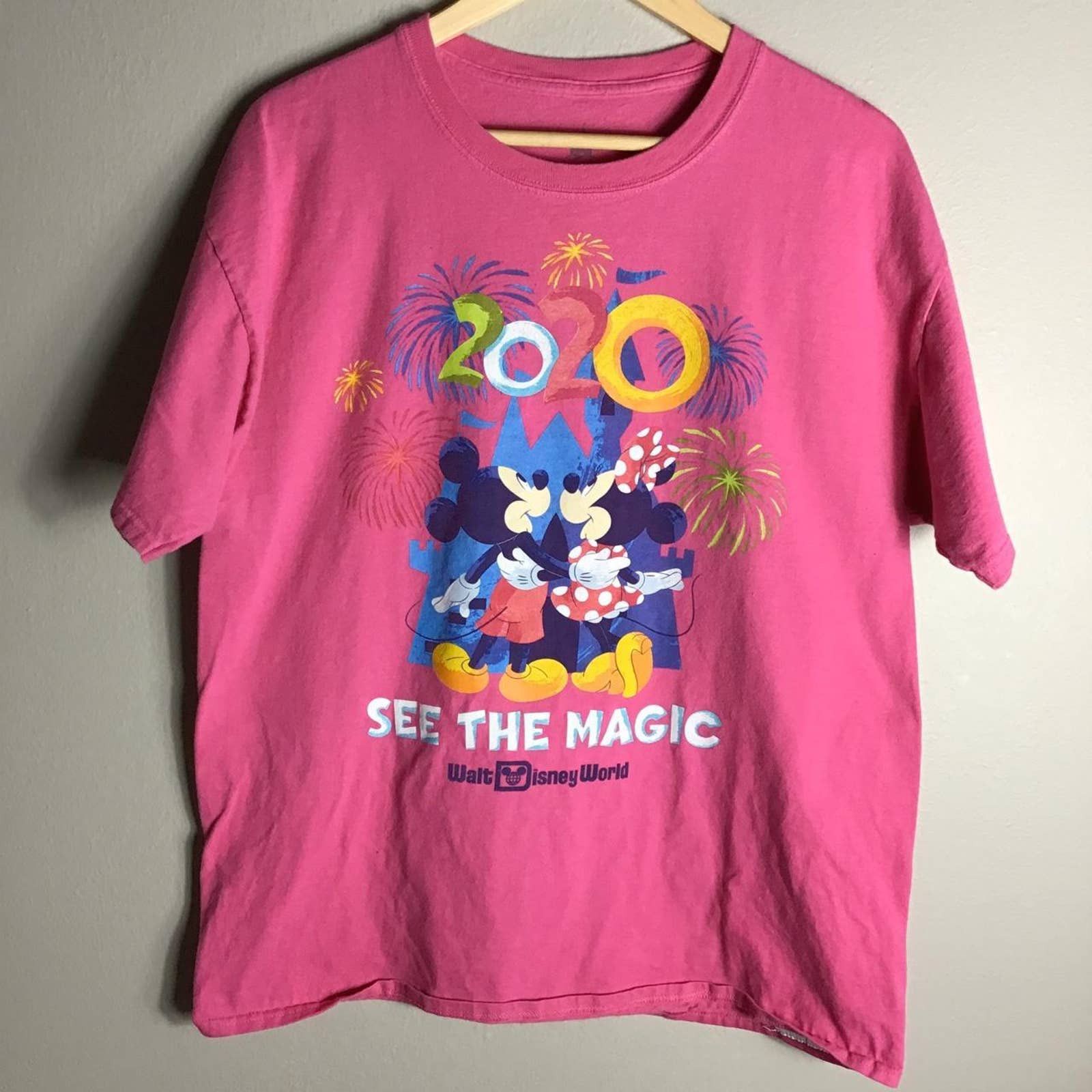 Disney Walt Disney World 2020 Parks Mickey Mouse Minnie Pink Shirt ...