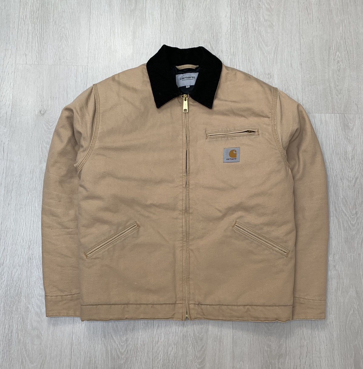 Vintage Carhartt WIP OG Detroit Beige Jacket ( Winter ) | Grailed