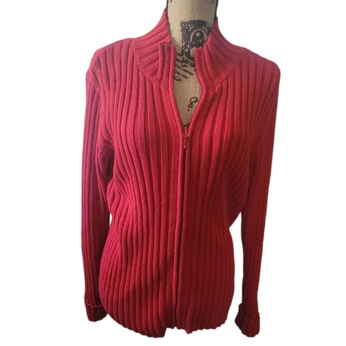 Other Medium Talbot's red zip up sweater jacket, | Grailed
