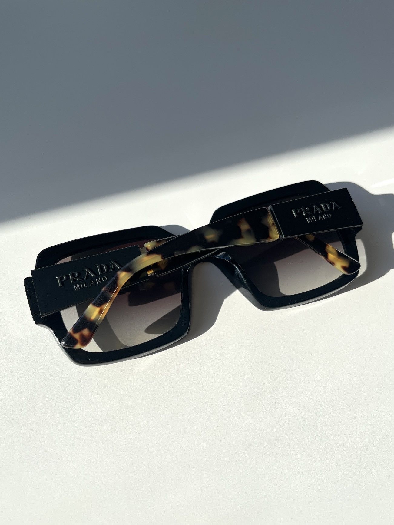 Vintage NEW PRADA SPR21X BIG LOGO OVERSIZED SQUARE SUNGLASSES | Grailed