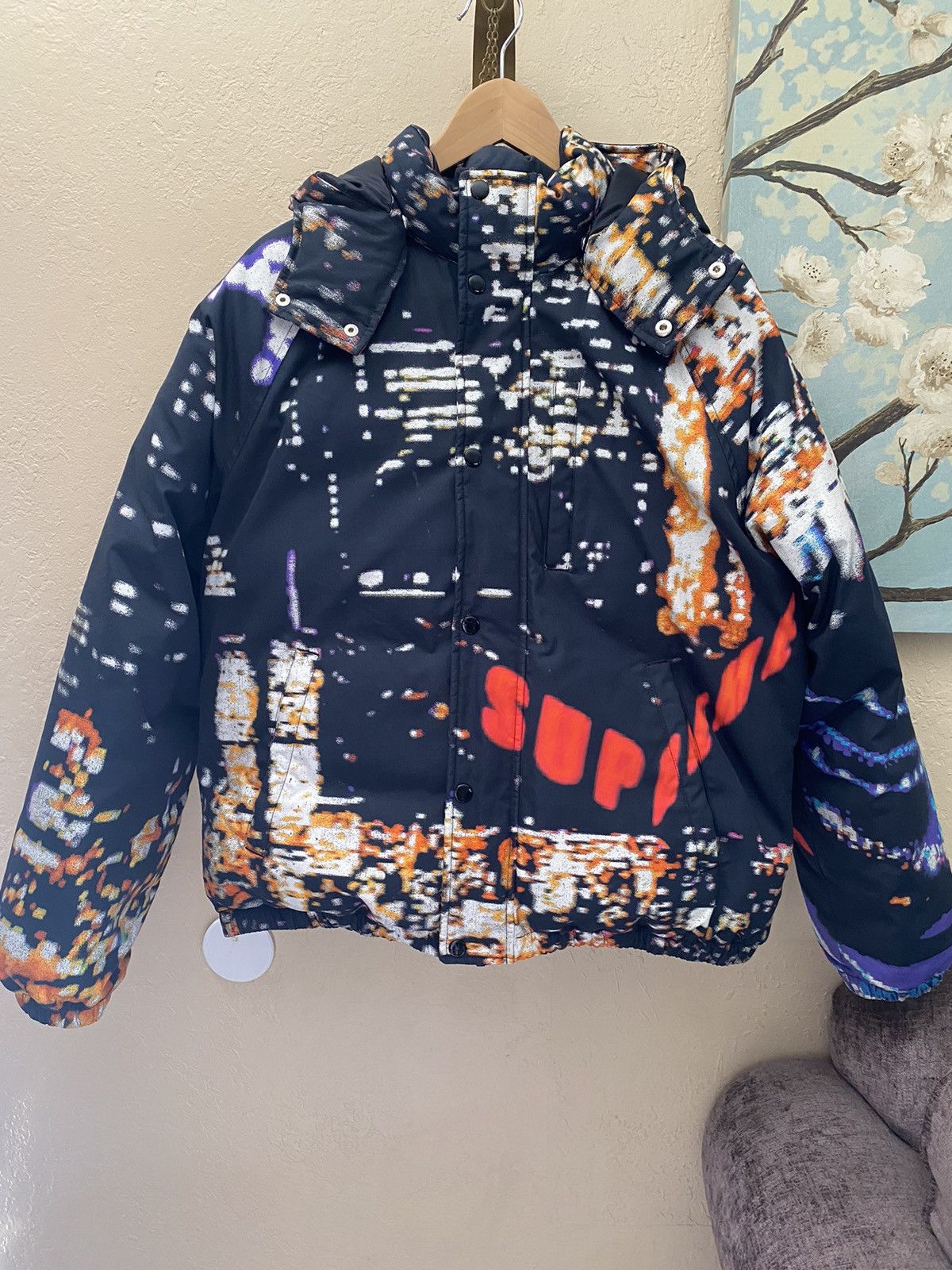 Supreme Supreme City Lights Puffy Jacket Black | Grailed