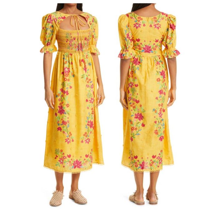 Farm Rio FARM RIO Flower Dream Floral Smocked Maxi Dress (M) | Grailed