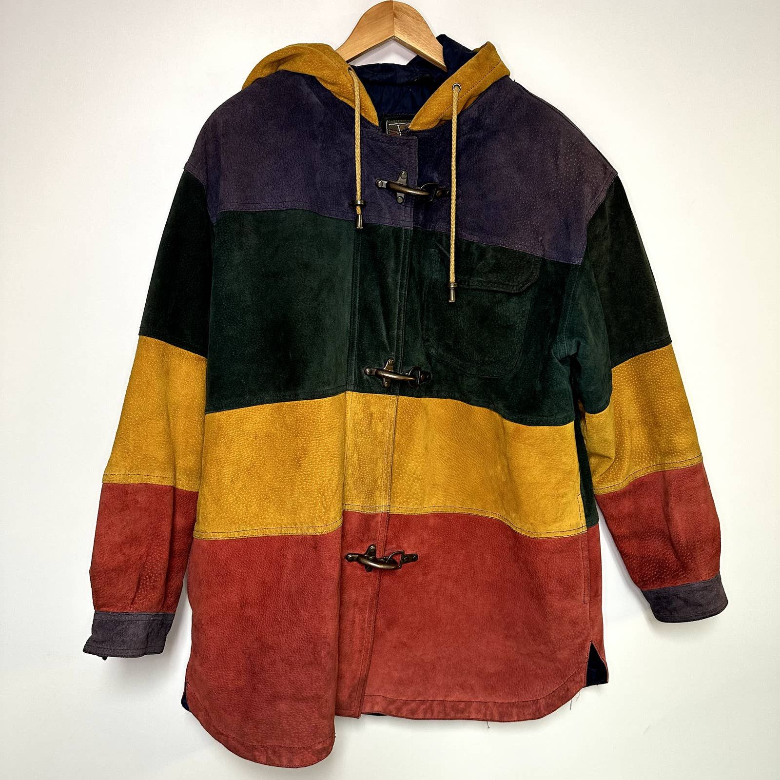 Vintage Vintage Rainbow Jacket Chore Coat Leather 90s Stripes | Grailed
