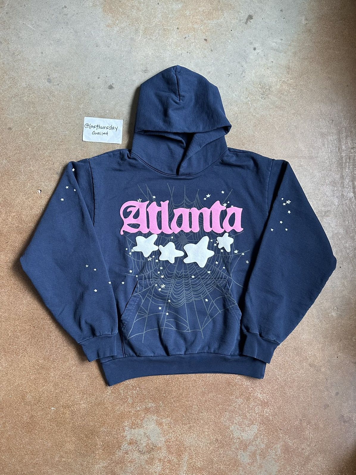 Young Thug Sp5der Worldwide Atlanta Hoodie Navy XL | Grailed