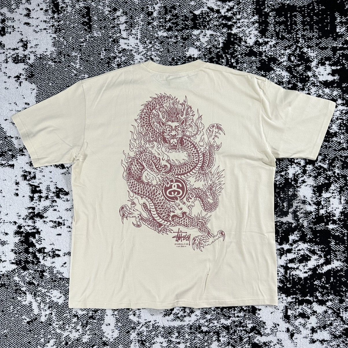 Stussy STUSSY DRAGON TEE IN BEIGE - LARGE | Grailed