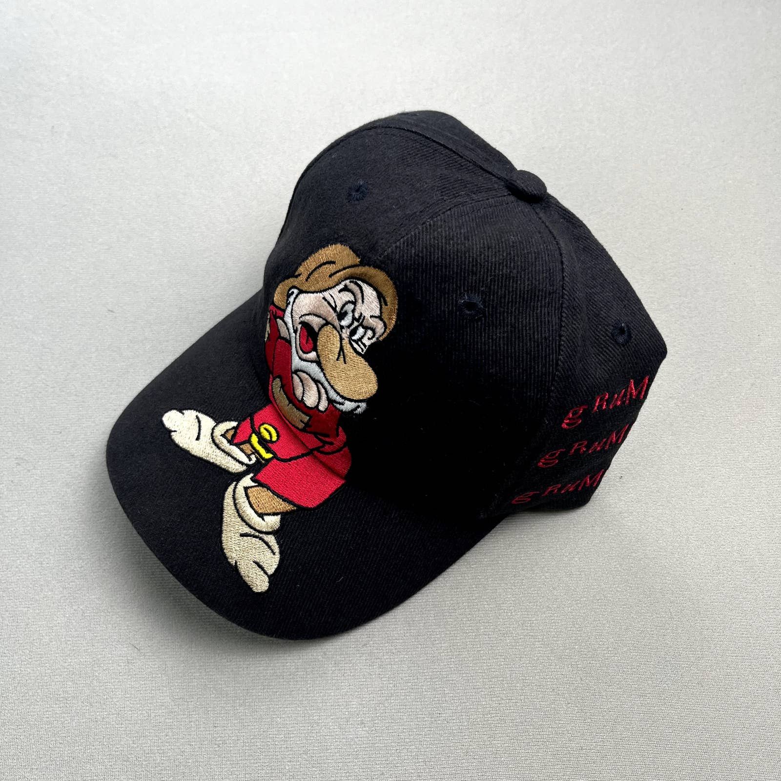 Vintage Vintage Grumpy Hat Snapback Black Disney Snow White Cartoon ...