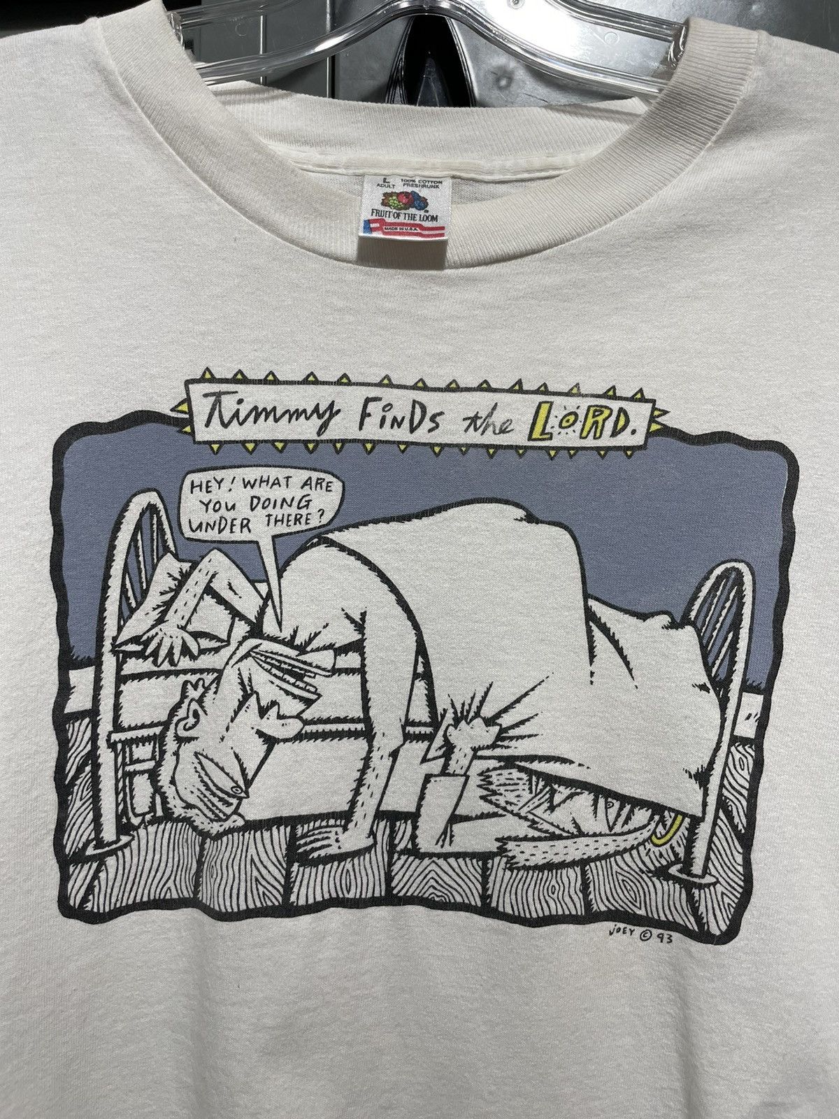 Fruit Of The Loom × Humor × Vintage Jesus 1993 Timmy finds the Lord 90s ...