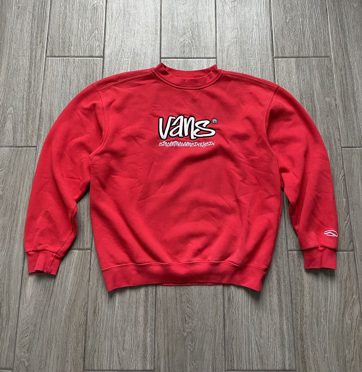 Vintage Vintage Vans Logo Sweatshirt in Red | Grailed