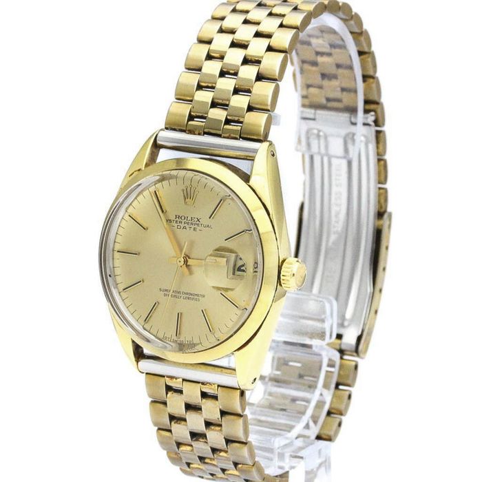Rolex Vintage ROLEX Oyster Perpetual Date 1550 Gold Plated Automatic ...
