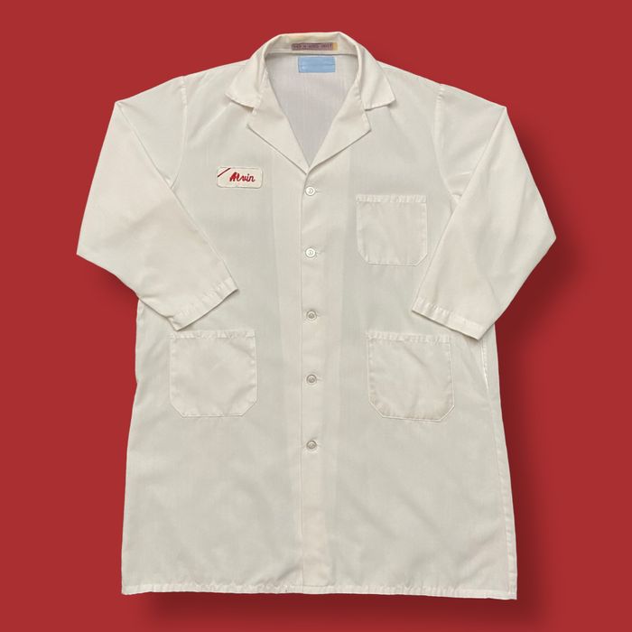 Vintage Vintage Lab Coat 70s 80s Scientist Medical Alvin Name Patch ...