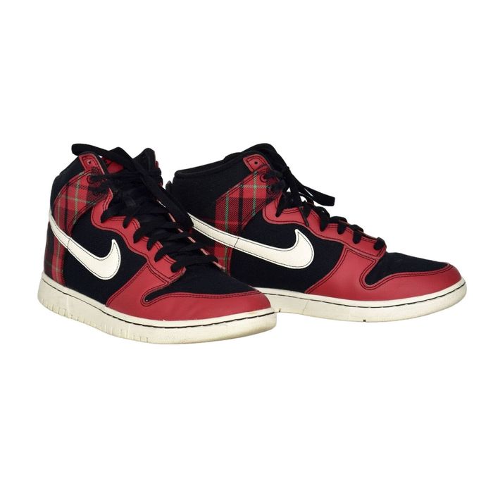 Nike B4 NIKE Dunk High Retro SE Tartan Plaid Red DV0826-001 10.5 | Grailed