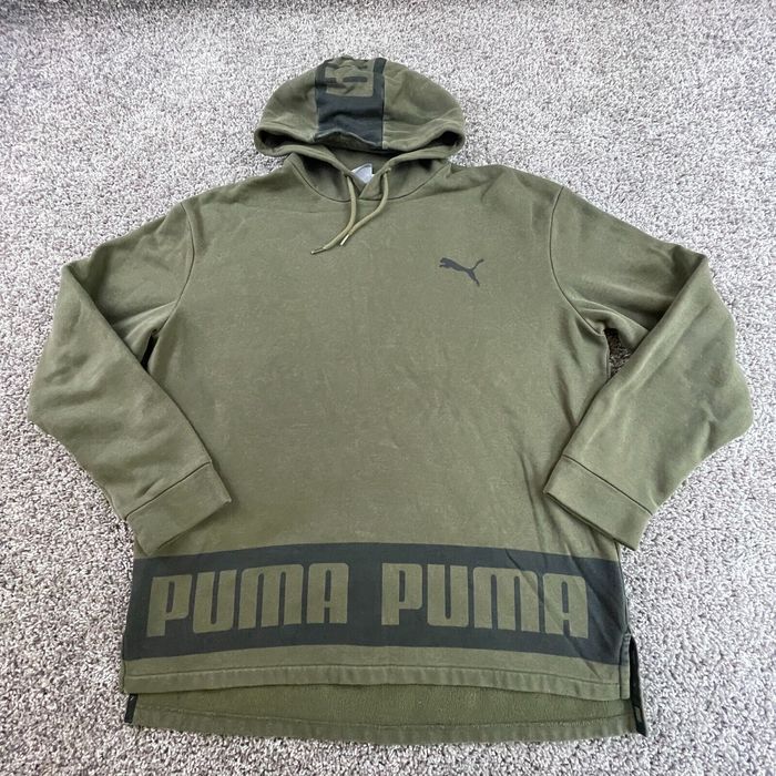 Puma Puma Sweater Adult Large Green Logo Outdoors Hoodie Sweatshirt ...