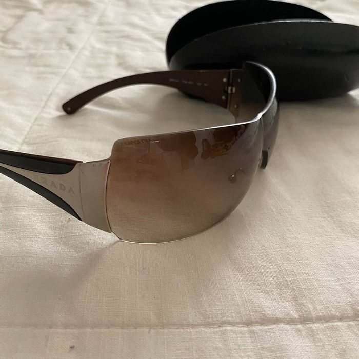 Prada Prada Wrap Around Futuristic Silver Sunglasses | Grailed