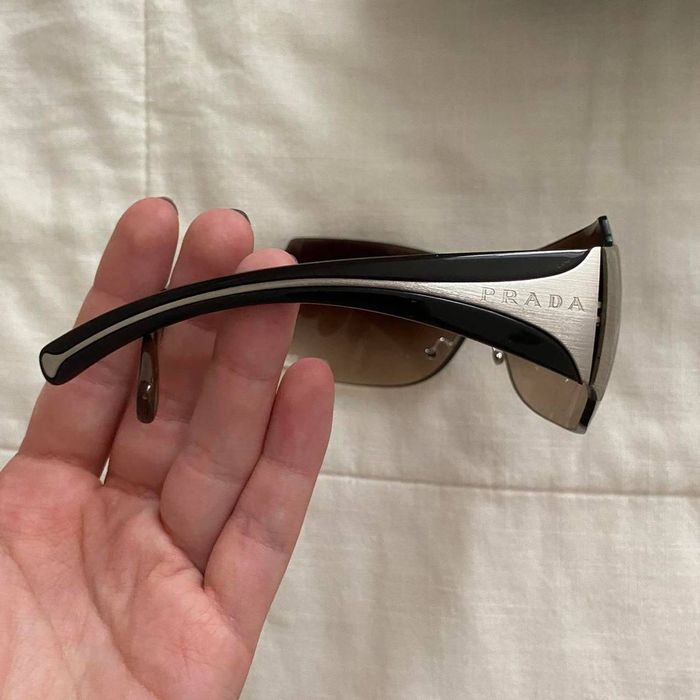 Prada Prada Wrap Around Futuristic Silver Sunglasses | Grailed