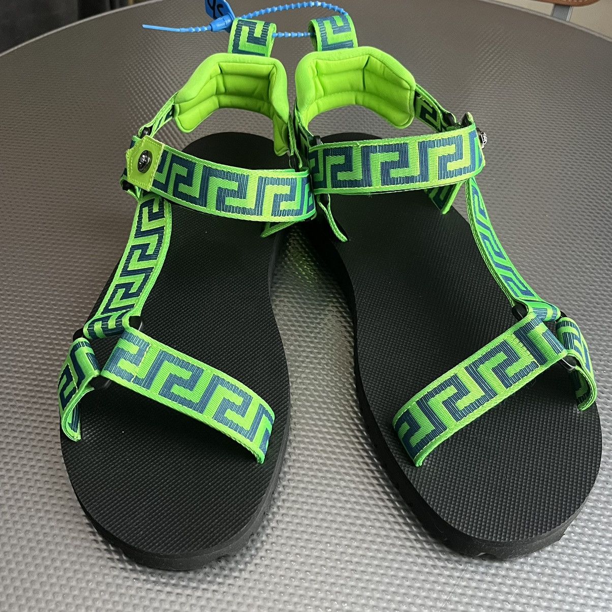 Versace Versace “La Greca” Greek key sandals | Grailed