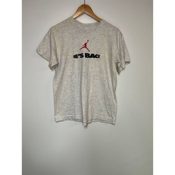 Nike Vintage Nike Shirt Michael Jordan Gray Tag Hes Back T-Shirt | Grailed
