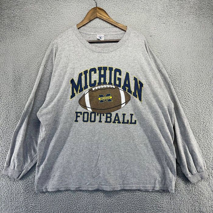 Vintage Vintage Michigan Football Shirt 2XL Gray University 90s | Grailed