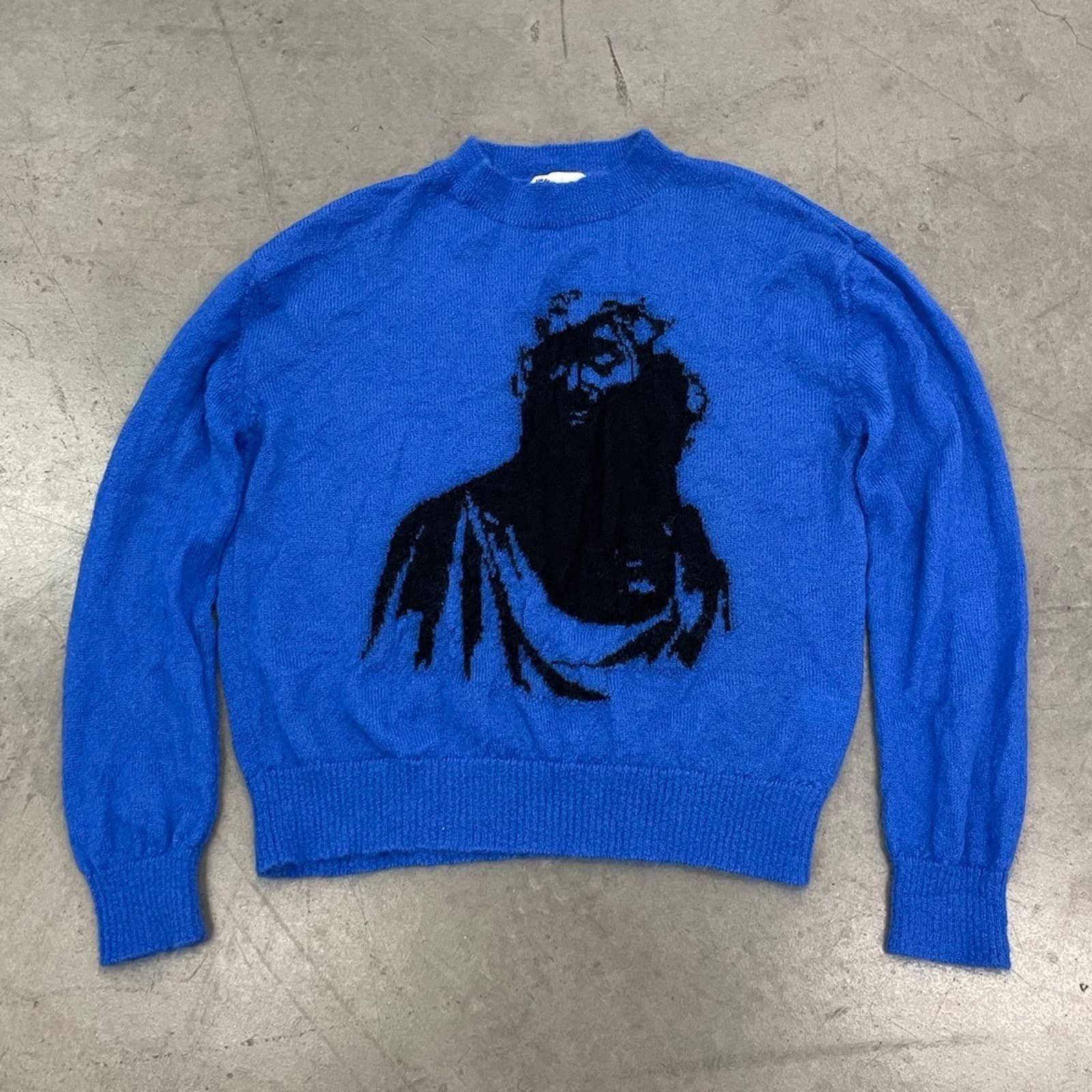 DENIM TEARS Denim Tears men xl mohair sweater crown made of cotton ...