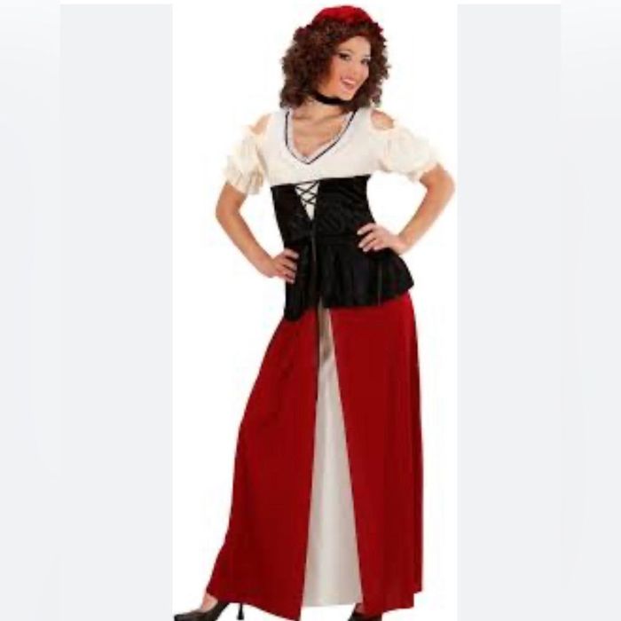 Vintage Renaissance Tavern Wench ladies adult costume black berry M ...