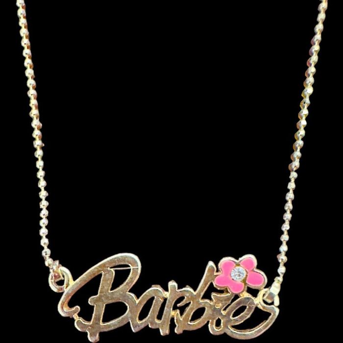 Other BARBIE Necklace MATTEL Barbie Yellow Gold Plated Flower Rhin ...
