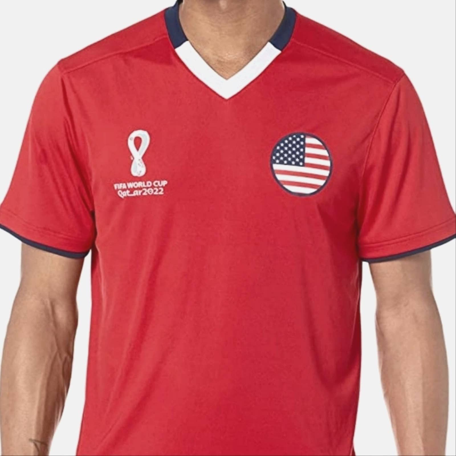 Fifa World Cup Fifa World Cup Qatar 2022 USA Red White Blue Jersey ...
