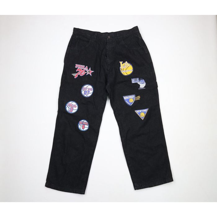 NBA NOS Vintage Streetwear Mens 36x30 NBA Basketball Team Logo Baggy ...