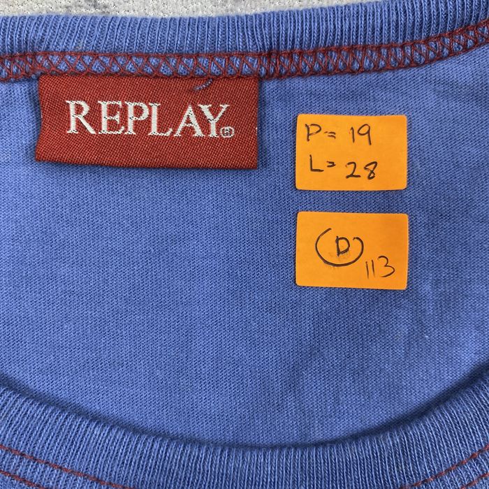Replay Replay Milano Spell Out Ringer Medium Tshirt -D113 | Grailed