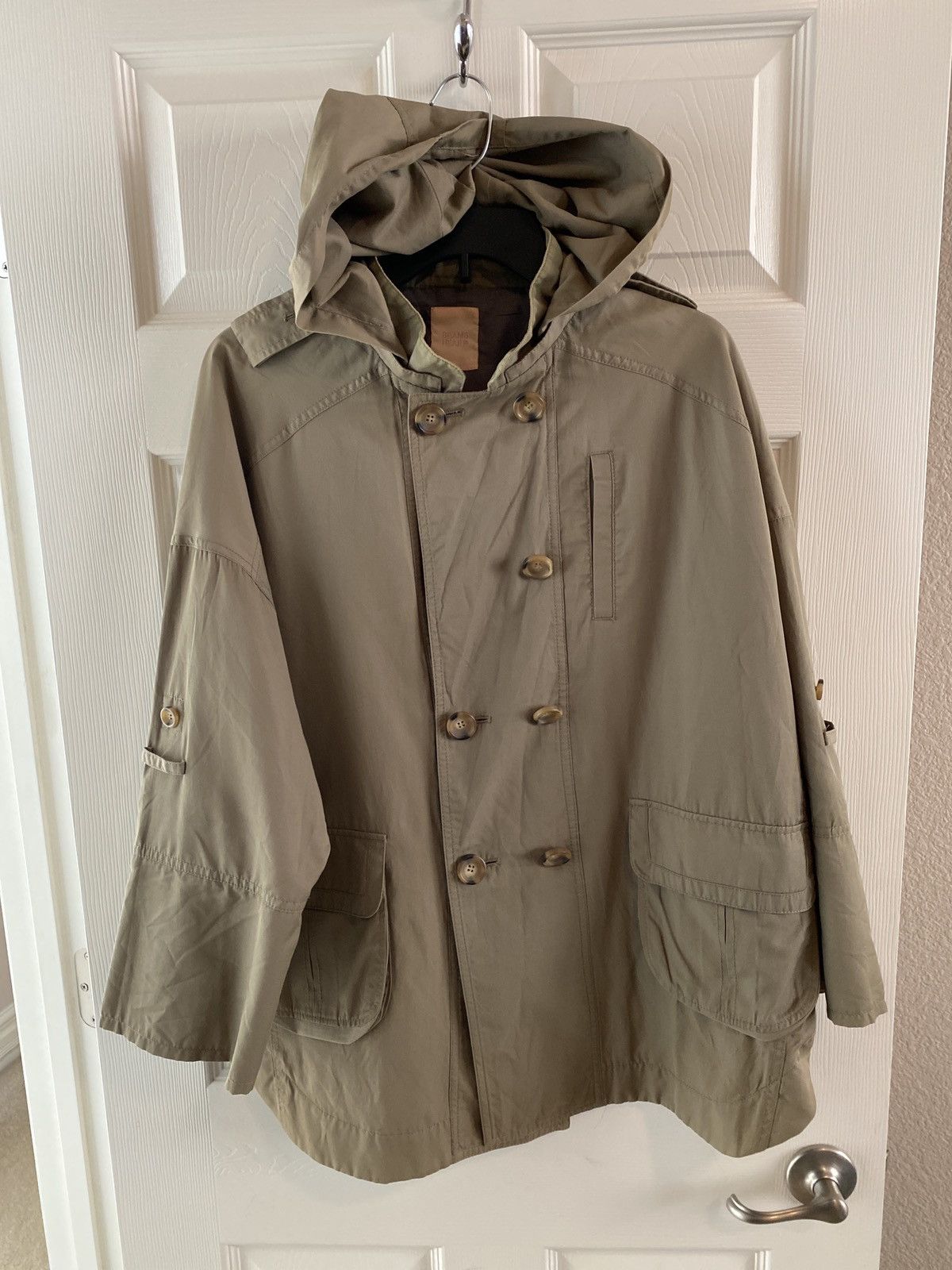Beams Plus Beams heart cropped trench coat poncho! Sick! | Grailed